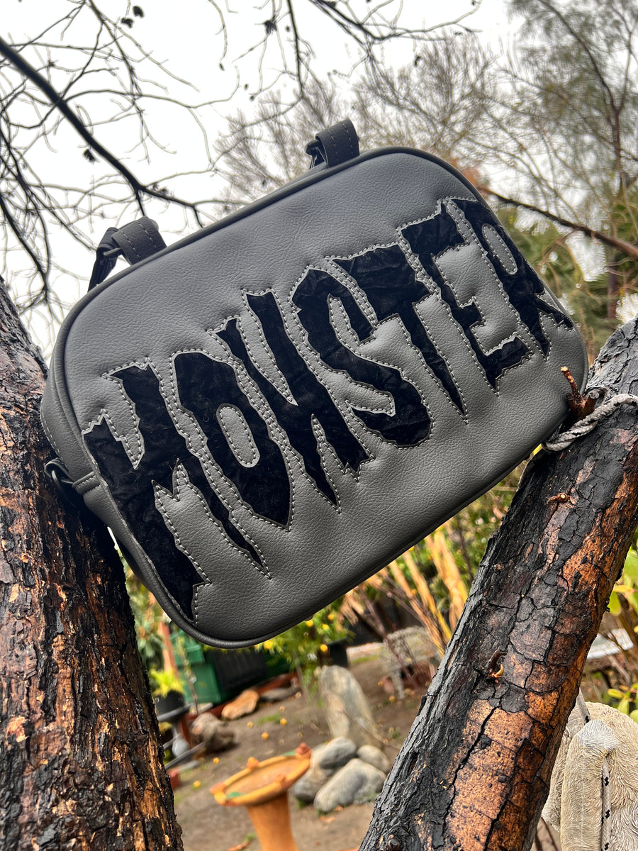 Hand Crafted : Monster Handbag Charcoal grey and velvet Black – Love ...