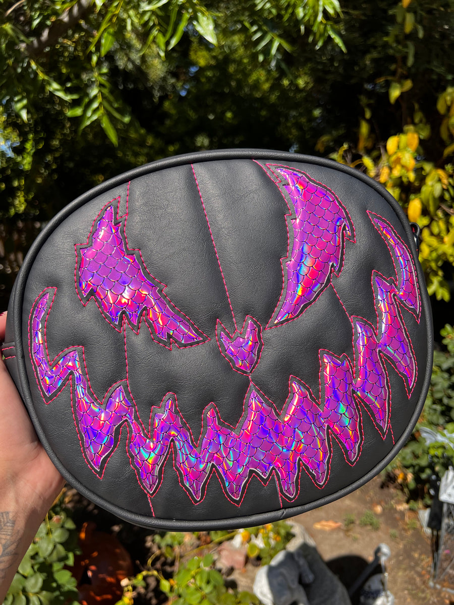 Handcrafted Bad Company Bag: Black and Iridescent Pink Mermaid scales ...