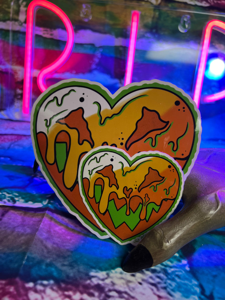 Dripping Candy Corn Heart Vinyl Sticker – Love Pain and Stitches